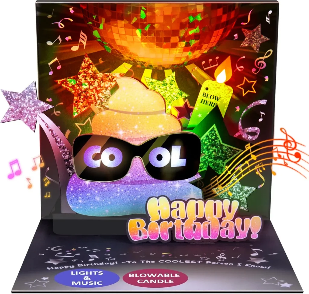 COOL Birthday Card with Blowable Candle – Fitmite